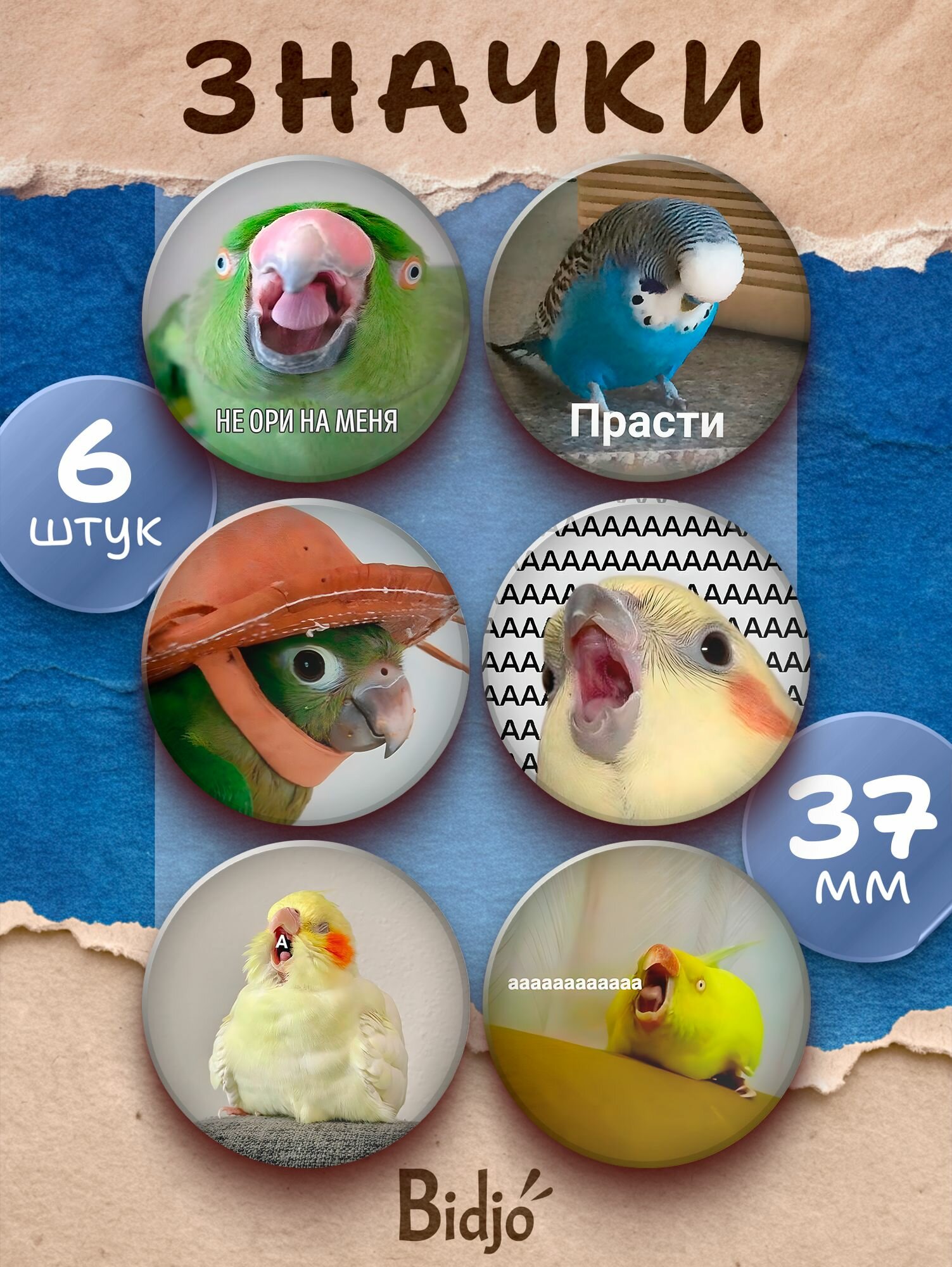 Набор значков Bidjo