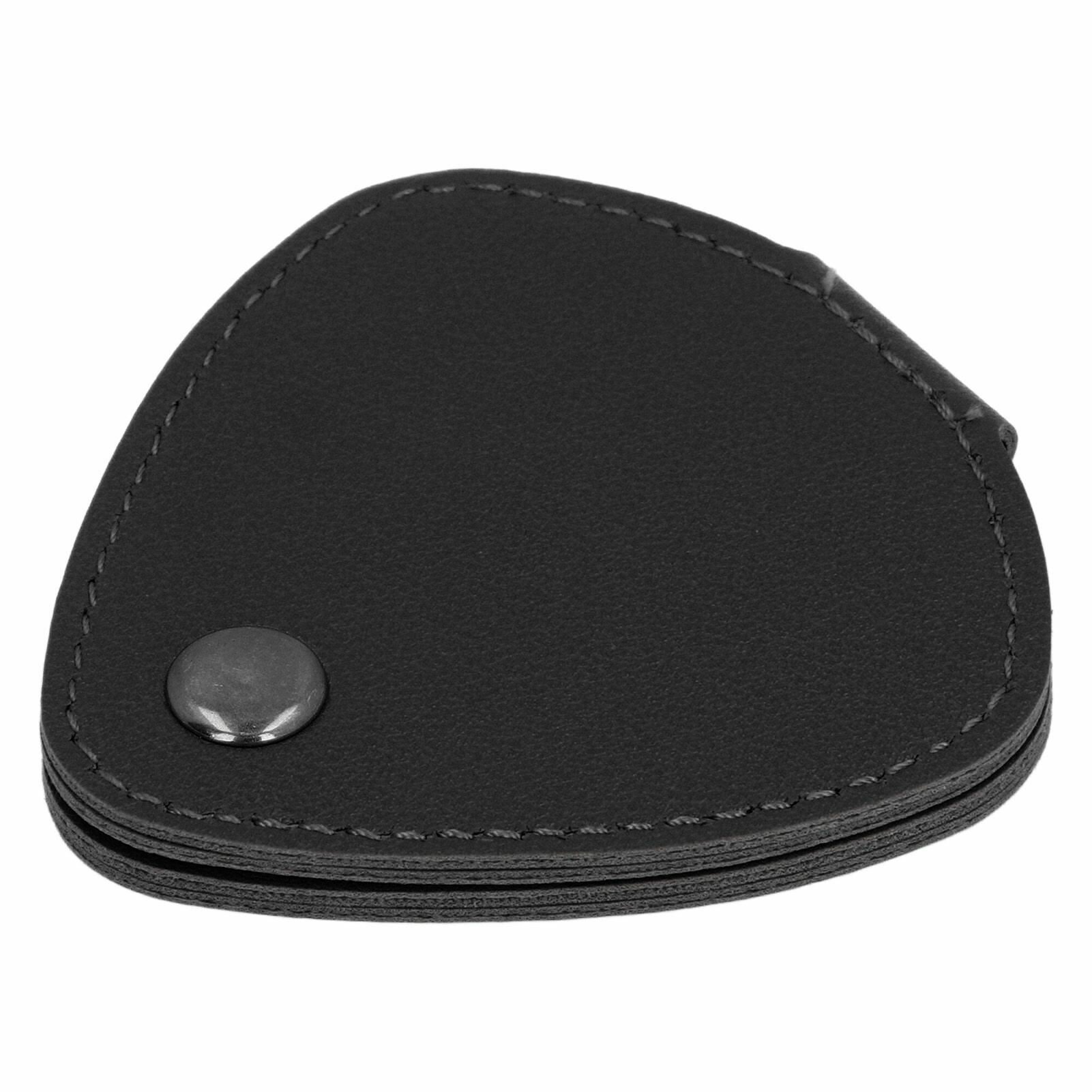 Чехол для хранения гитарных медиаторов с 6 отделениями, черный, из искусственной кожи, с металлической пряжкой, для выступлений и повседневного использования