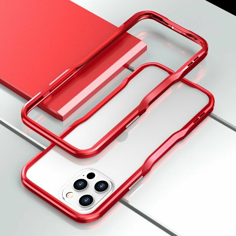 Чехол для Apple iPhone 12 Pro Max (Айфон 12 Про Макс) металлическим каркасом из алюминиевого сплава , металлический каркас, защита от падения