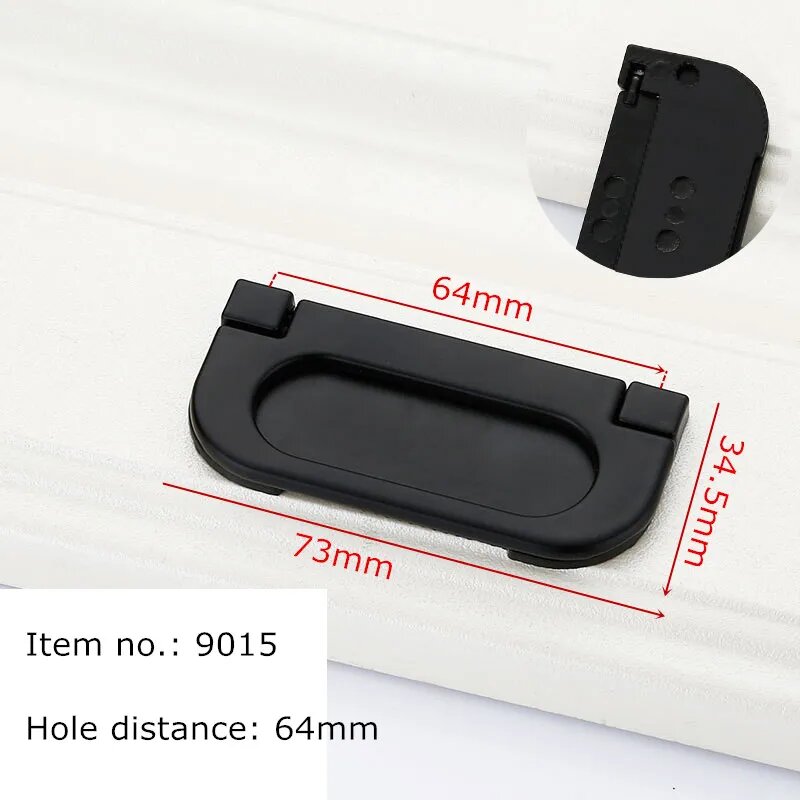 Ручки для шкафов черные алюминиевые 9015-64