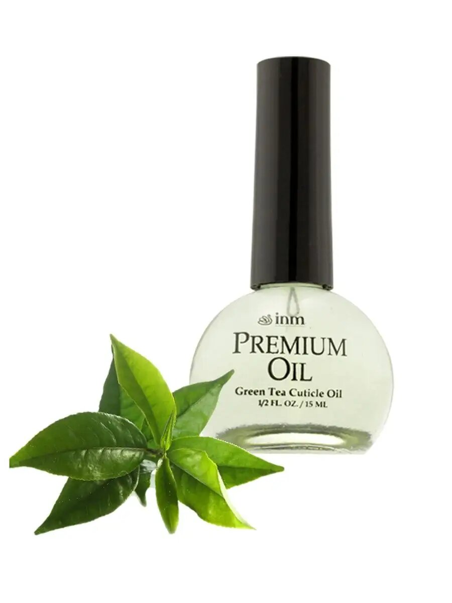 Масло для ногтей и кутикулы INM Premium Oil, зеленый чай, 13.3 мл