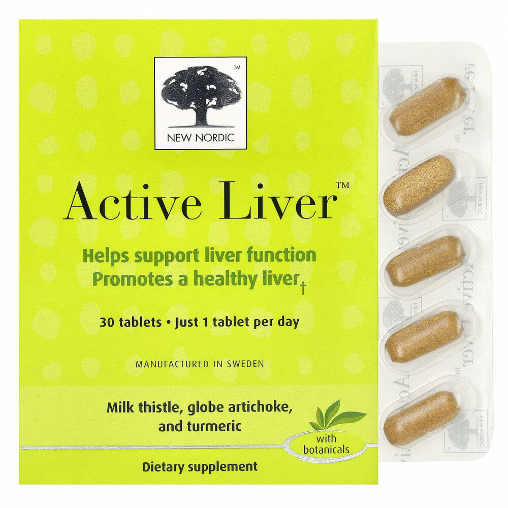 New Nordic, Active Liver™, добавка для печени, 30 таблеток
