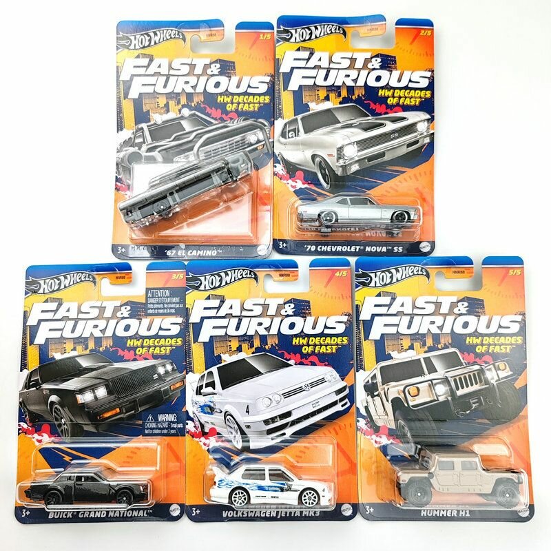 Машинка коллекционная Mattel Hot Wheels 2024 HNR88 Fast & Furious,5 шт. в комплекте
