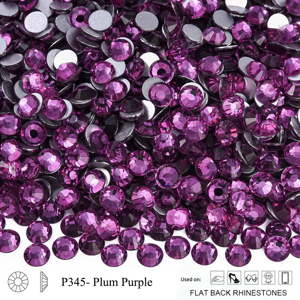 Oleeya P322-P353 стразы холодной фиксации серебристого Фиолетовый, SS20 1440pcs, P345 Plum Purple