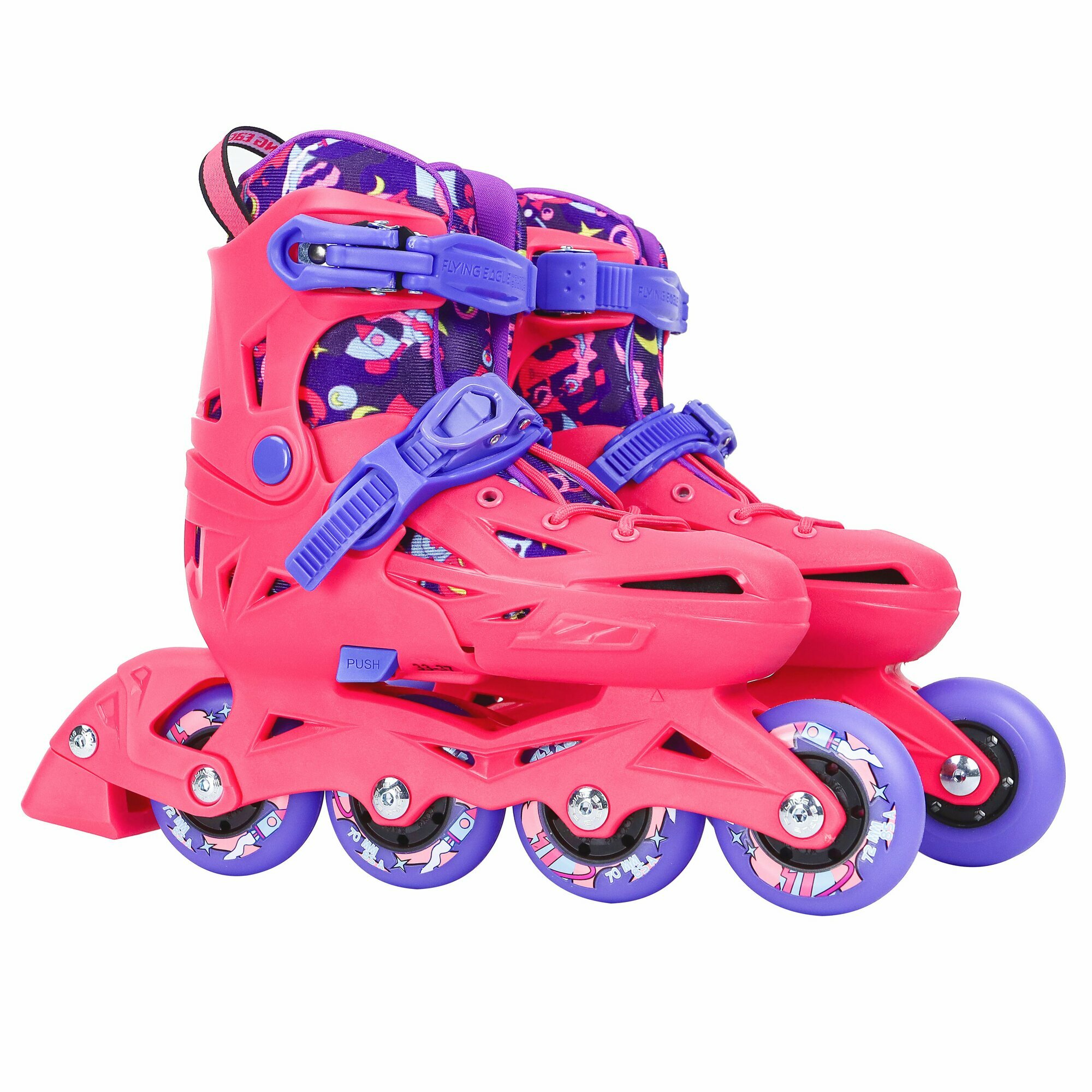 Ролики детские раздвижные Flying Eagle NT2 розовые