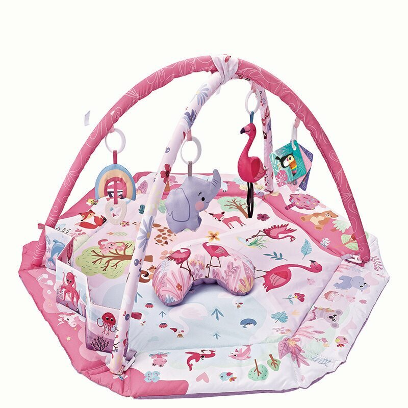 Коврик развивающий для малышей, коврик - манеж детский Складной с бортиками, с подвесными игрушками и шариками, для малышей 0+