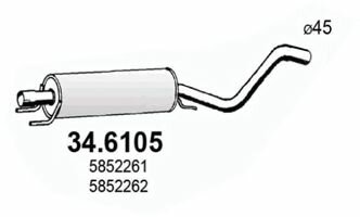 Средняя часть глушителя, 346105 ASSO 34.6105