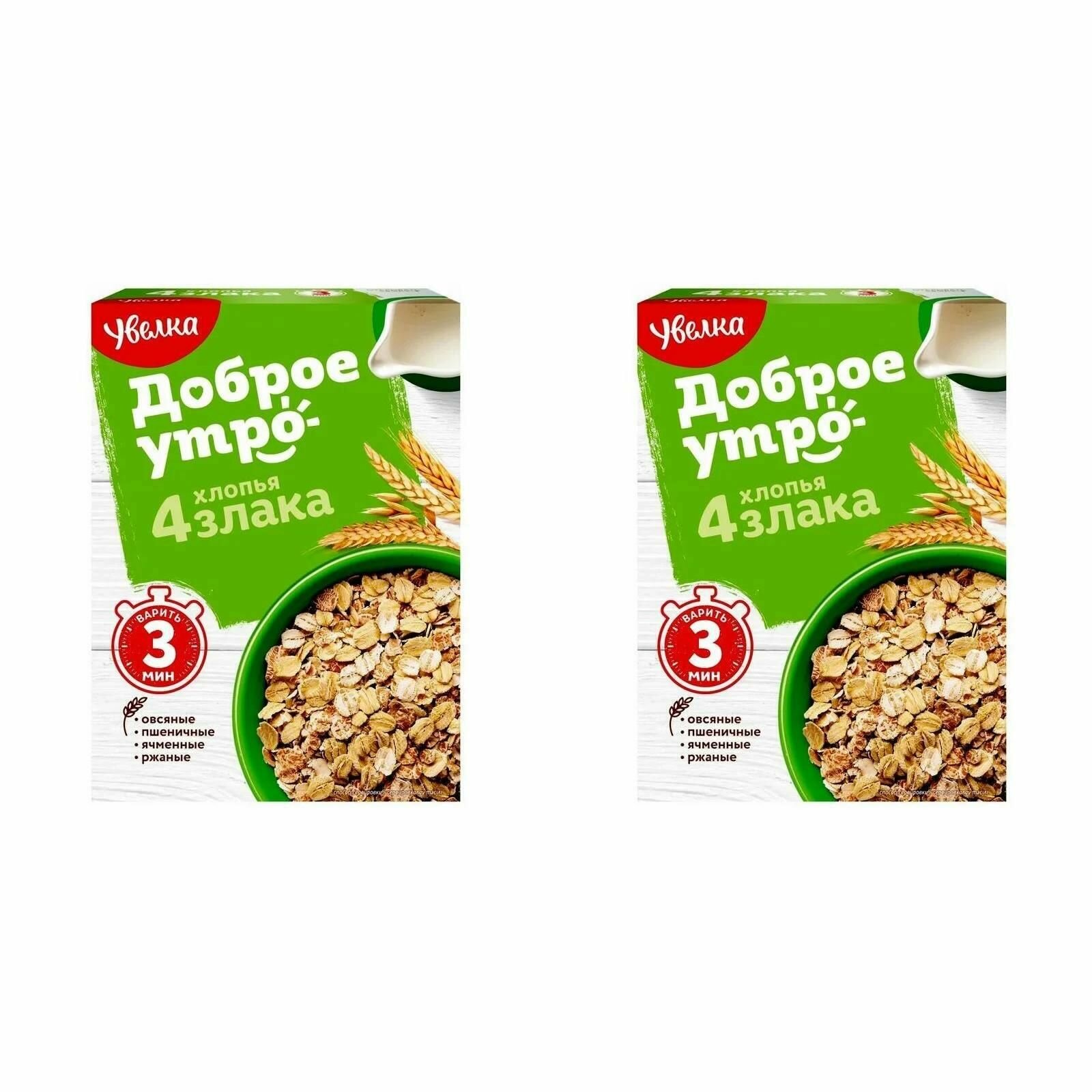 Увелка Хлопья мультизерновые, тонкие, 350 г, 2 шт