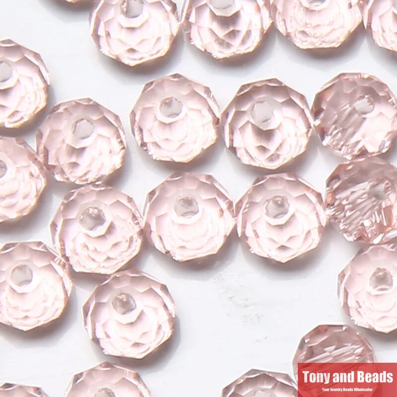 Стеклянные граненые бусины-разделители Tony and Beads 4 мм, 17 цветов Розовый, Pink