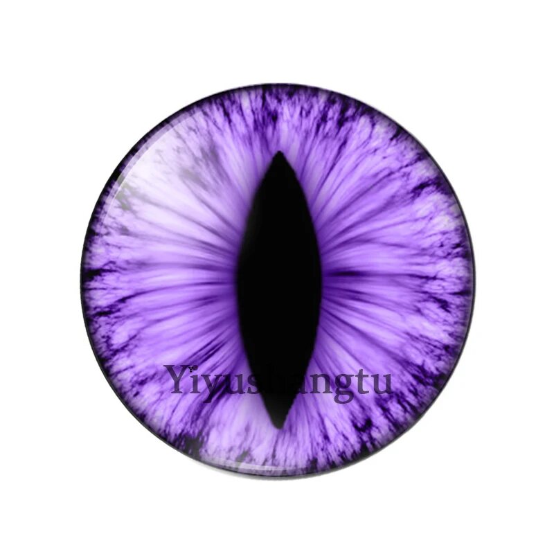 Кабошоны стеклянные "Кошки глаза Дракона" 10/12/18/20/25 мм Фиолетовый, 18mm, G