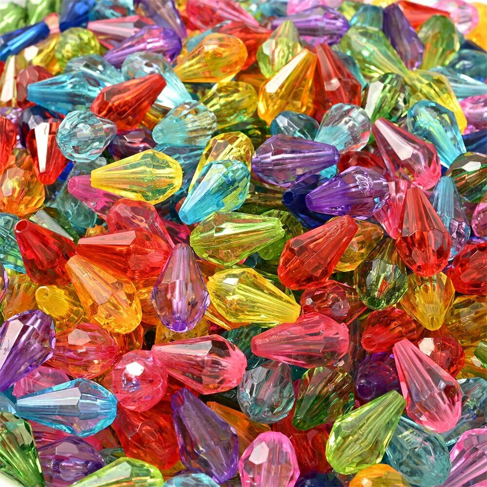 IYOE 50 шт, 13x8 мм, граненые бусины-разделители в форме капли, акриловые бусины для random mix