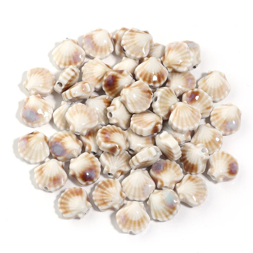 SAUVOO керамические бусины-ракушки 5 шт. Light Brown