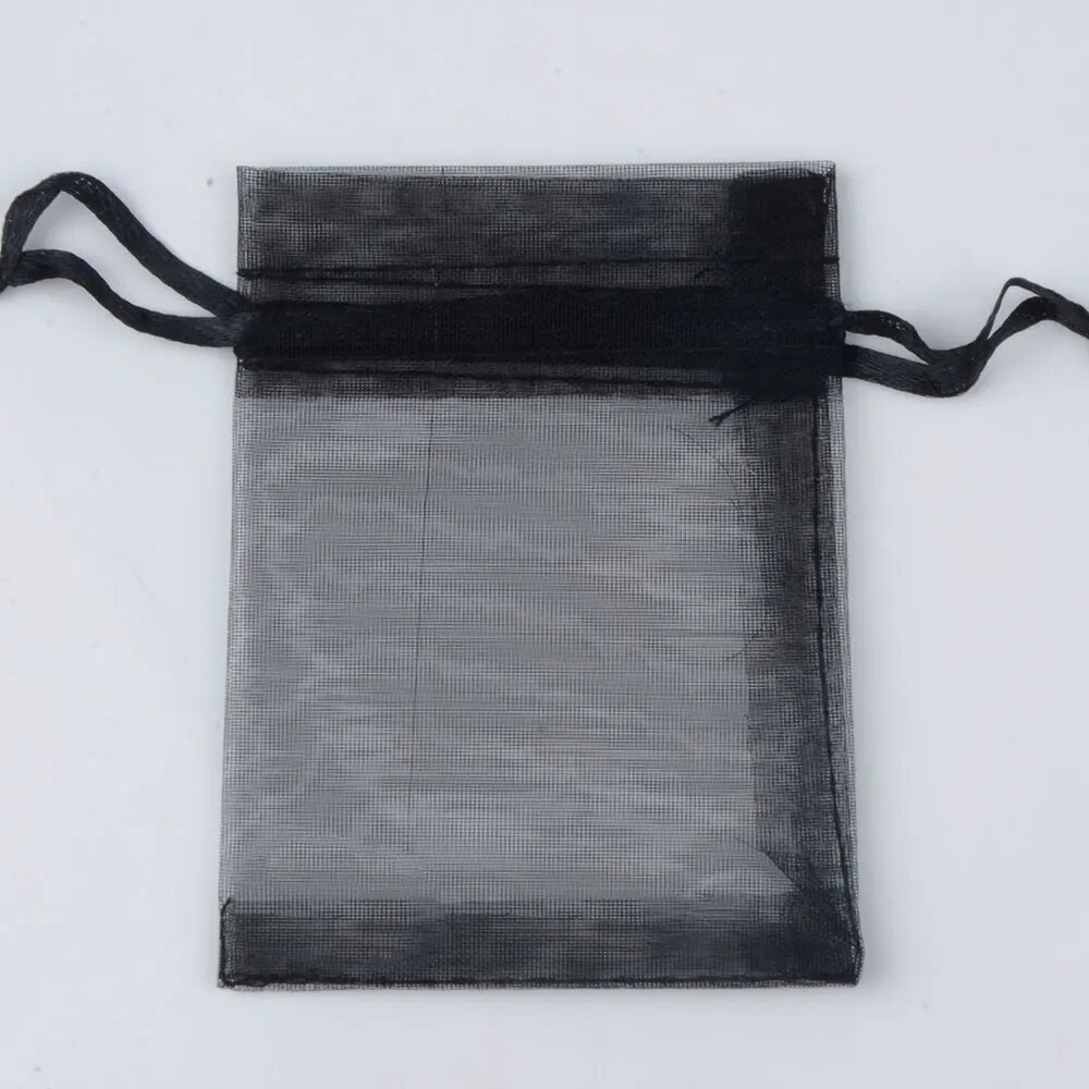 Черные мешочки из органзы 5x7 см, 50 шт