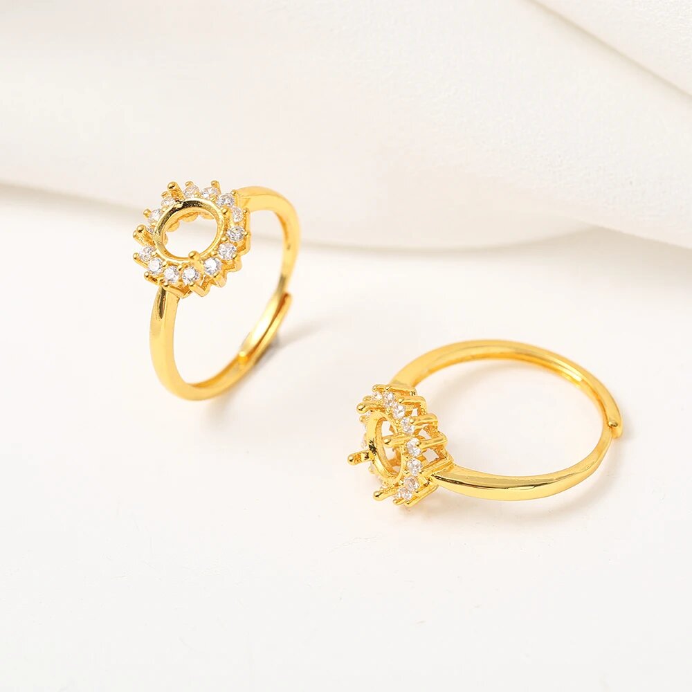 Кольца-основы для камней, 3 шт, 18K Gold Plated