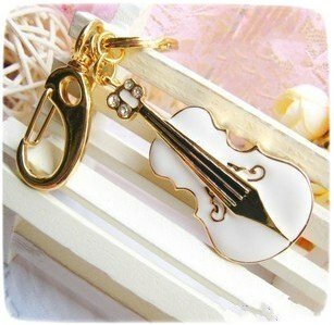 USB Флешка скрипка металлическая золотистая 32 Гб