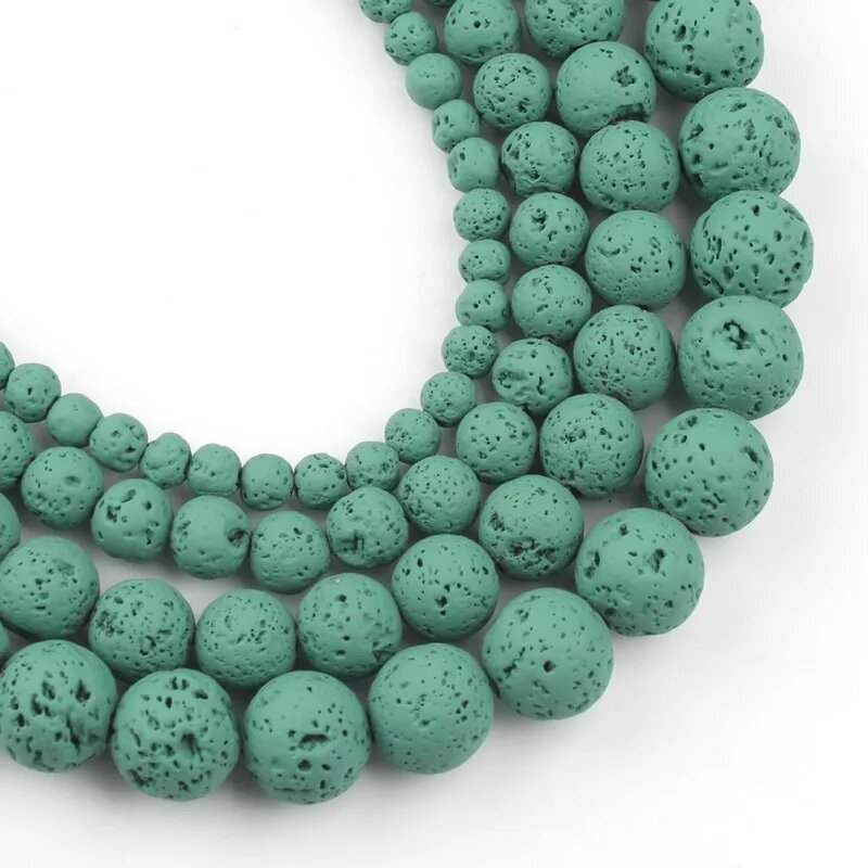 Лавовый гематит, малахит бусины JILKOL 4 6 8 10 мм Изумрудный, 8mm 46pc, grass green