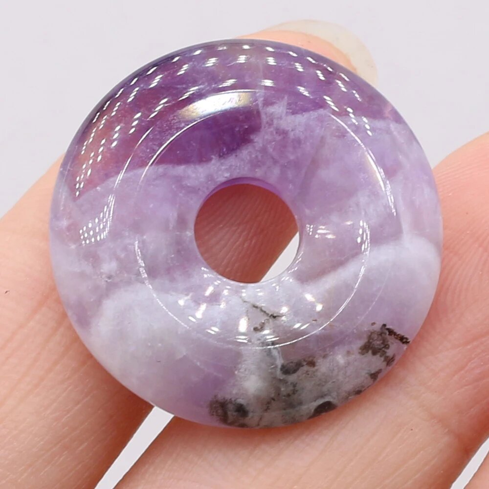 Бусины из натурального камня 25 мм Фиолетовый, Amethyst