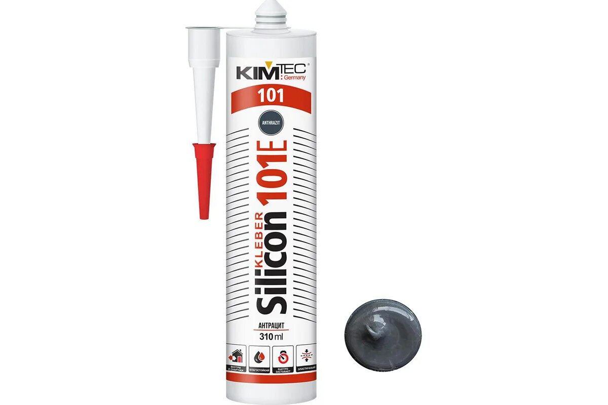 KIM TEC Герметик силиконовый антрацит 101е 280мл 02-01-49