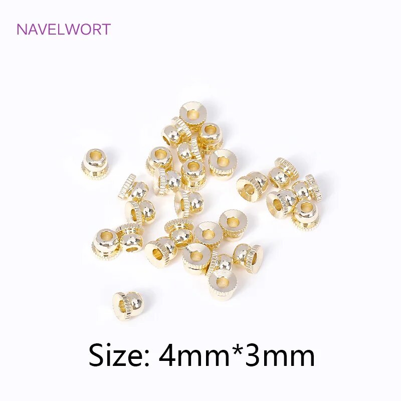 Металлические бусины, позолоченные 18-каратным золотом, 100 шт 100 pieces, 14K gold plated