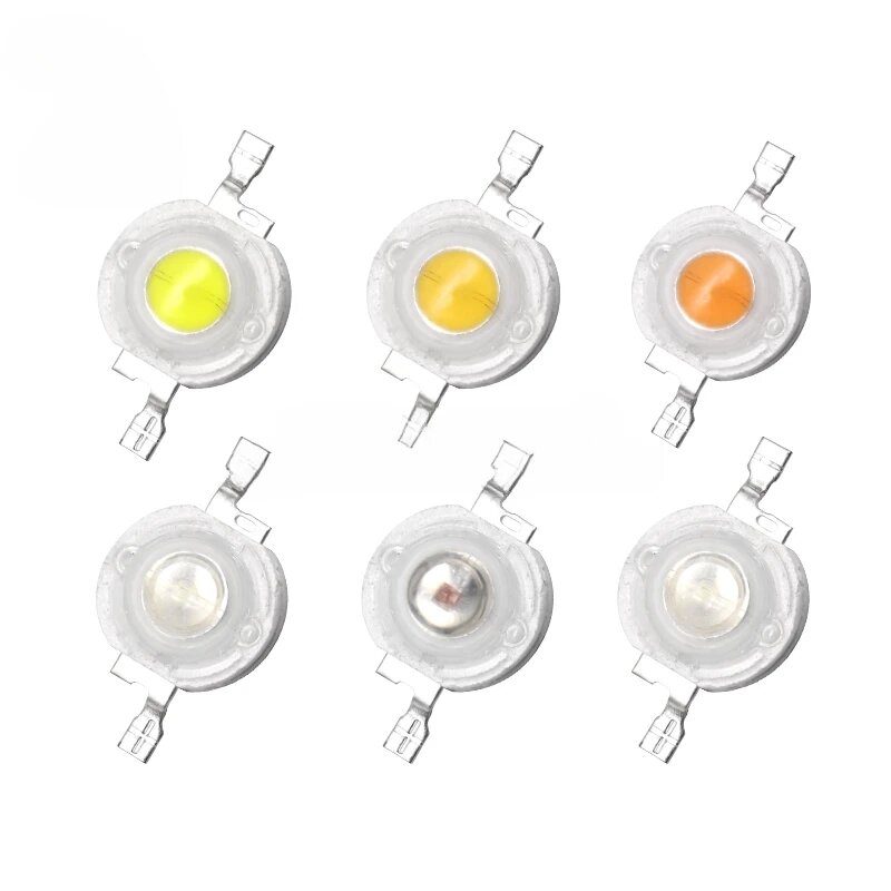 10 шт. 1 Вт 3 Вт 5 Вт Высокомощные светодиодные чип-лампы SMD Диоды Теплый Холодный 3W Red 625nm