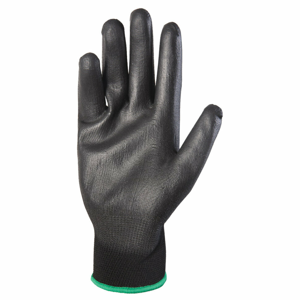Перчатки нейлоновые JETA SAFETY, полиуретановое покрытие, комплект 12 пар, размер 10, XL (очень большой), черные, JP011b, JP011b-XL, 700616