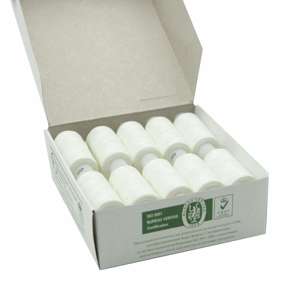 45ЛЛ Нитки швейные ПНК им. Кирова белые №0101 (упаковка 20 шт. х 200 м)