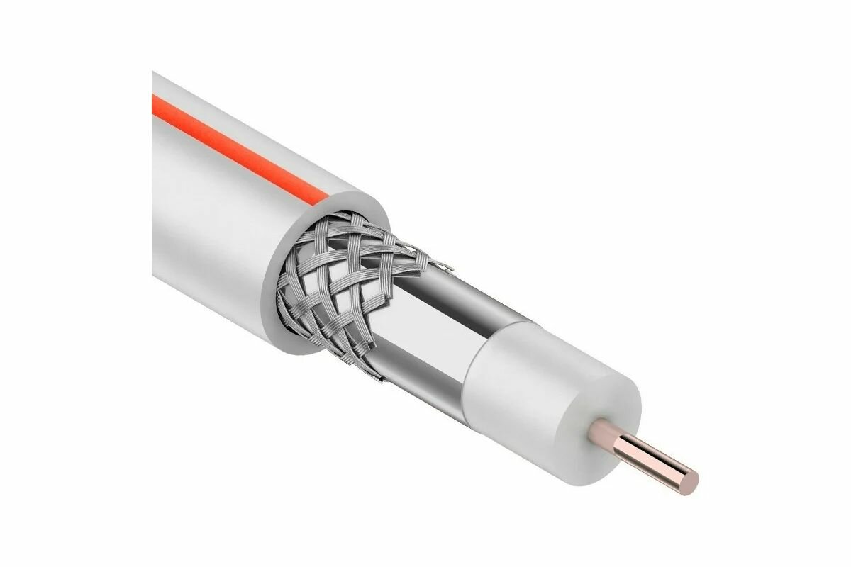 Коаксиальный кабель PROCONNECT SAT 50M, 75 Ом, CCS/Al/Al, 75%, бухта 50 м, белый 01-2401-2-50