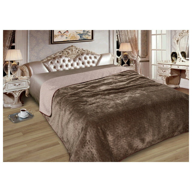 Покрывало Egoist Soft Collection 200х220см темно-коричневое, арт. ПSoft220тем-кор