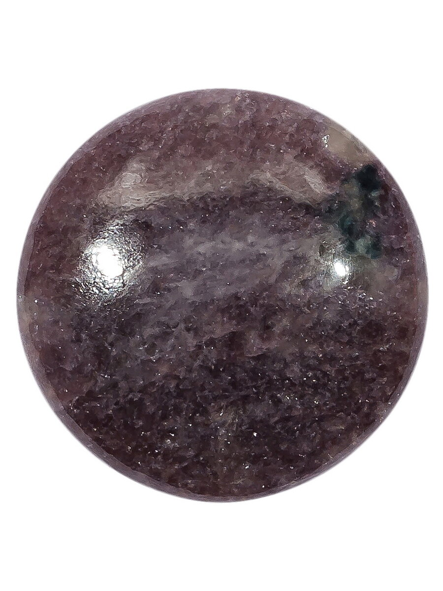 Кабошон из лепидолита размером 31х31х6 мм.