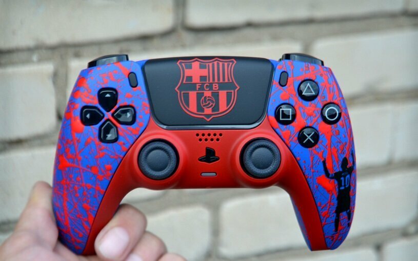 Беспроводной контроллер DualSense Кастомизированный для PS5 PlayStation 5 Messi Barca