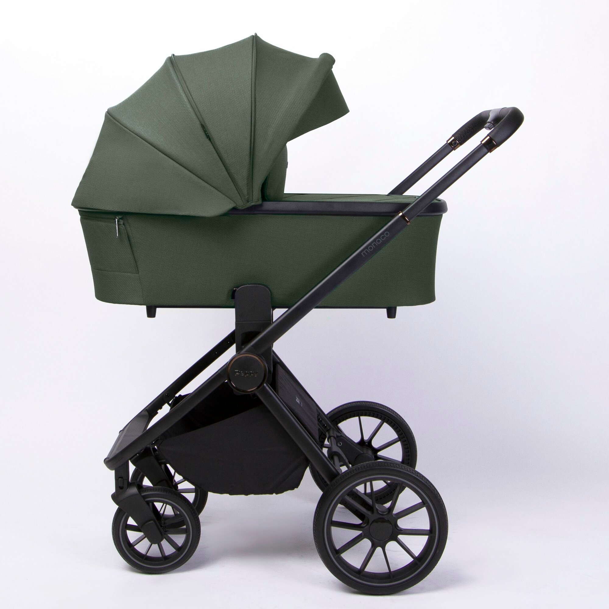 Коляска детская Peppy Monaco 2 в 1 Oliva Green (зеленый) с регулировкой высоты люльки/прогулочного блока