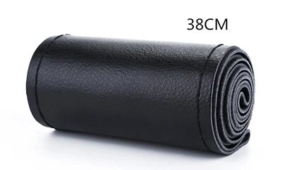 Чехол на руль GNUPME, прошитый вручную, 36-40 см, кожаная оплетка «сделай сам», Black Thread 38cm 1