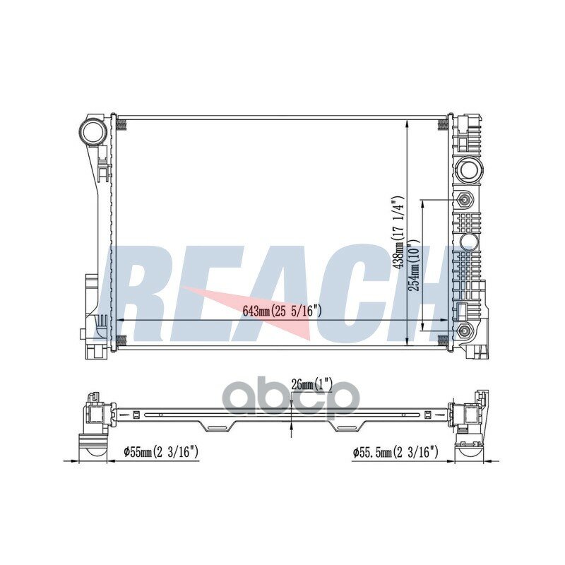 41-13213 | Радиатор MERCEDES C 200-220 CDI AUT 07- REACH арт. 4113213