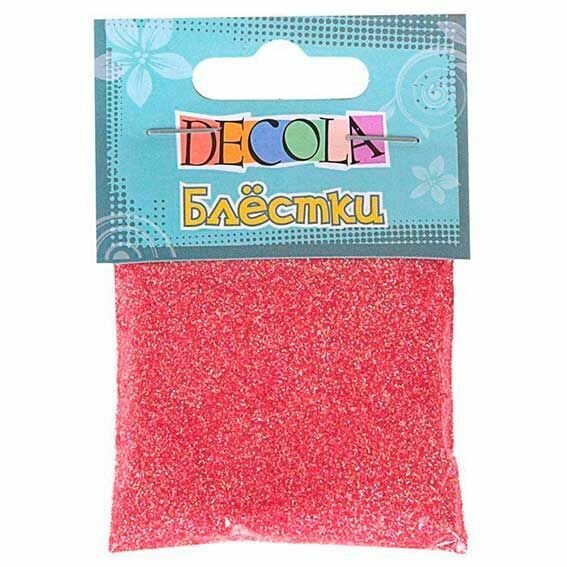 Блестки декоративные ЗХК Decola 0,3 мм 20 гр, алый радужный (W041-234-0,3)