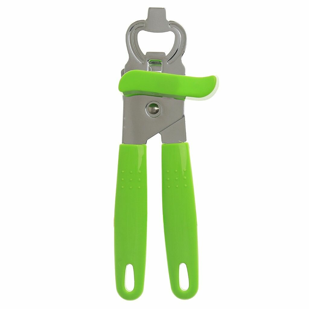 Консервовскрыватель КНР "Бабочка", Весна, нержавеющая сталь, 22,3х5,5х4,7 см, с открывашкой, пластмассовые ручки, цвета микс