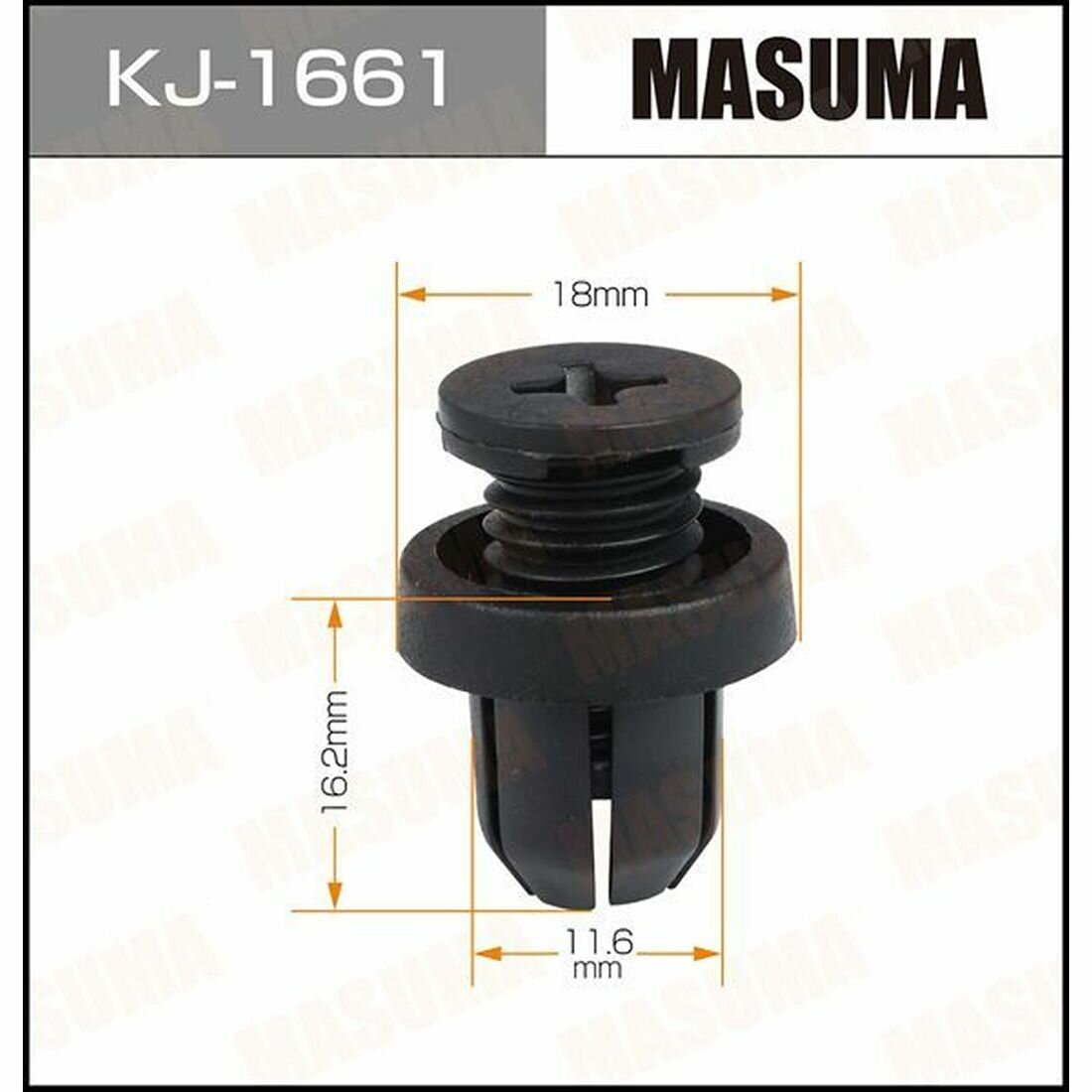 Клипса автомобильная (автокрепеж) для японских автомобилей Masuma KJ-1661 50шт.