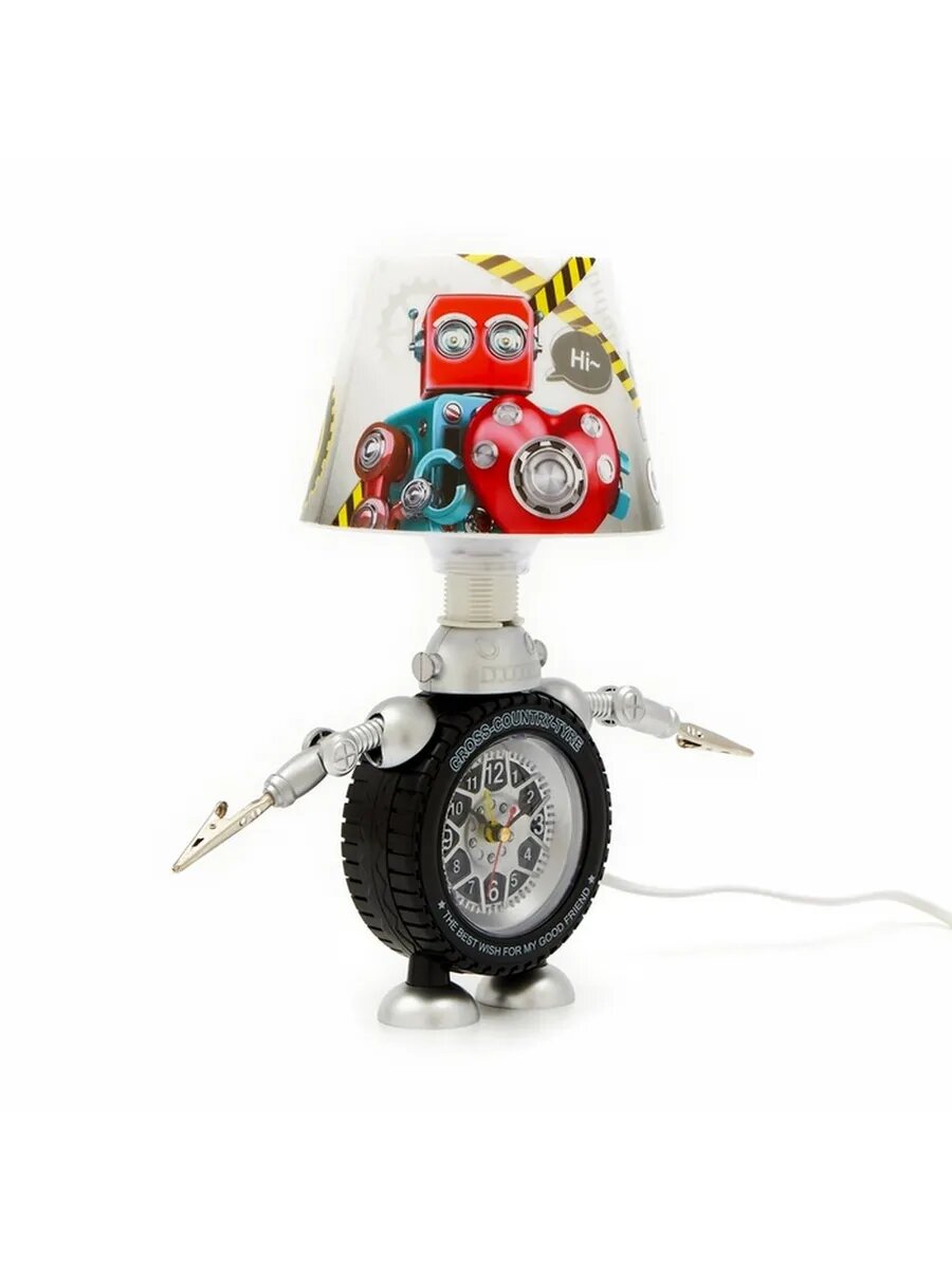 Детские часы-лампа с подсветкой в форме робота