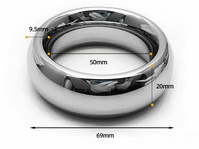 Металлическое кольцо для пениса 50mm`