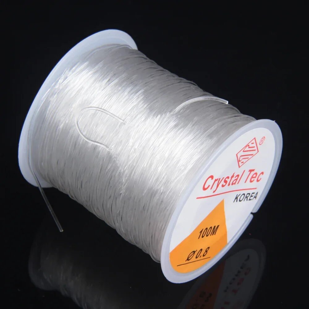 5-100 метров один рулон, Гибкая эластичная Хрустальная леска, веревка, шнур для изготовления ювелирных изделий, бисероплетение, трос для рыбалки