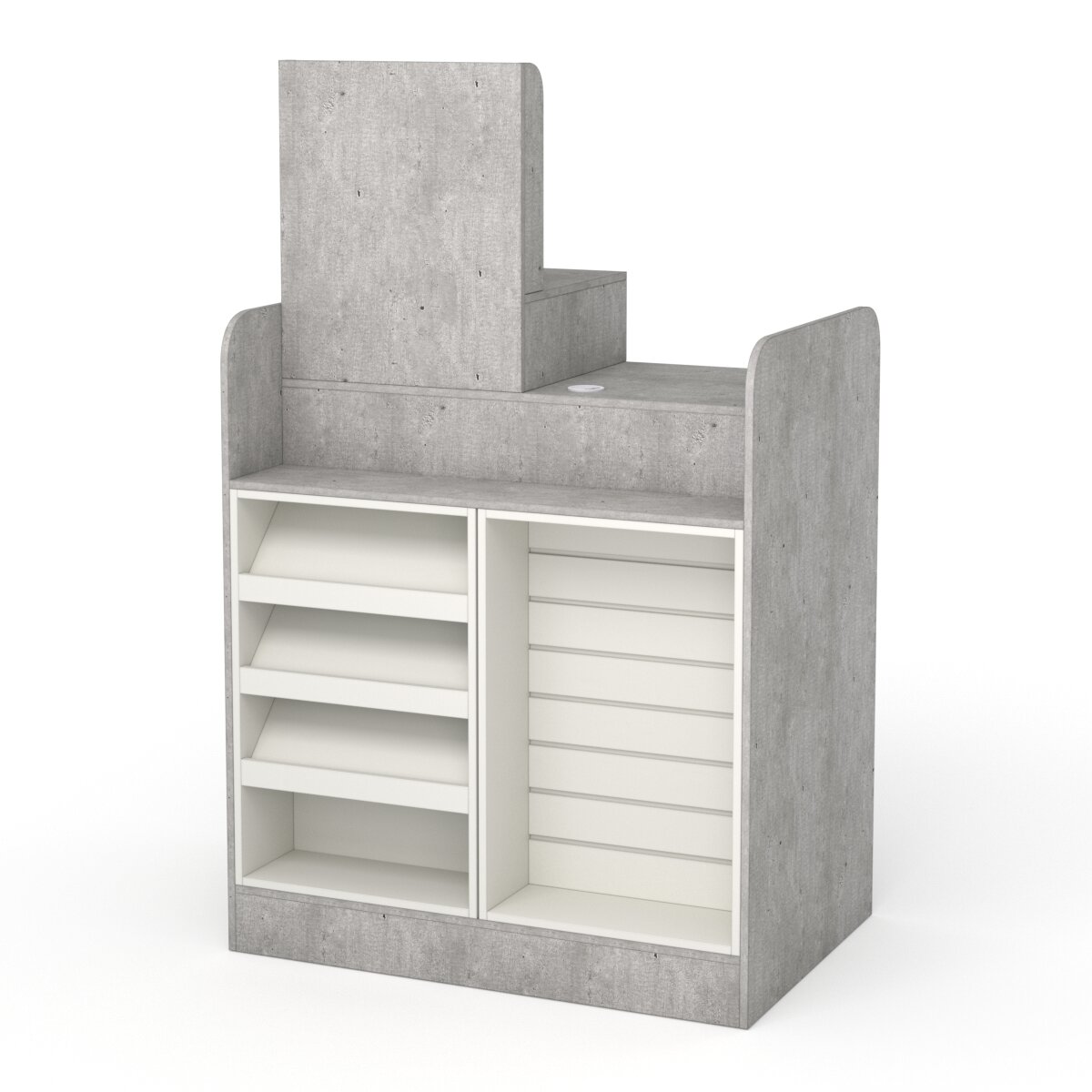 Кассовый стол "ривьера молди" №2А (левосторонний), Метрополитан Грей и Белый