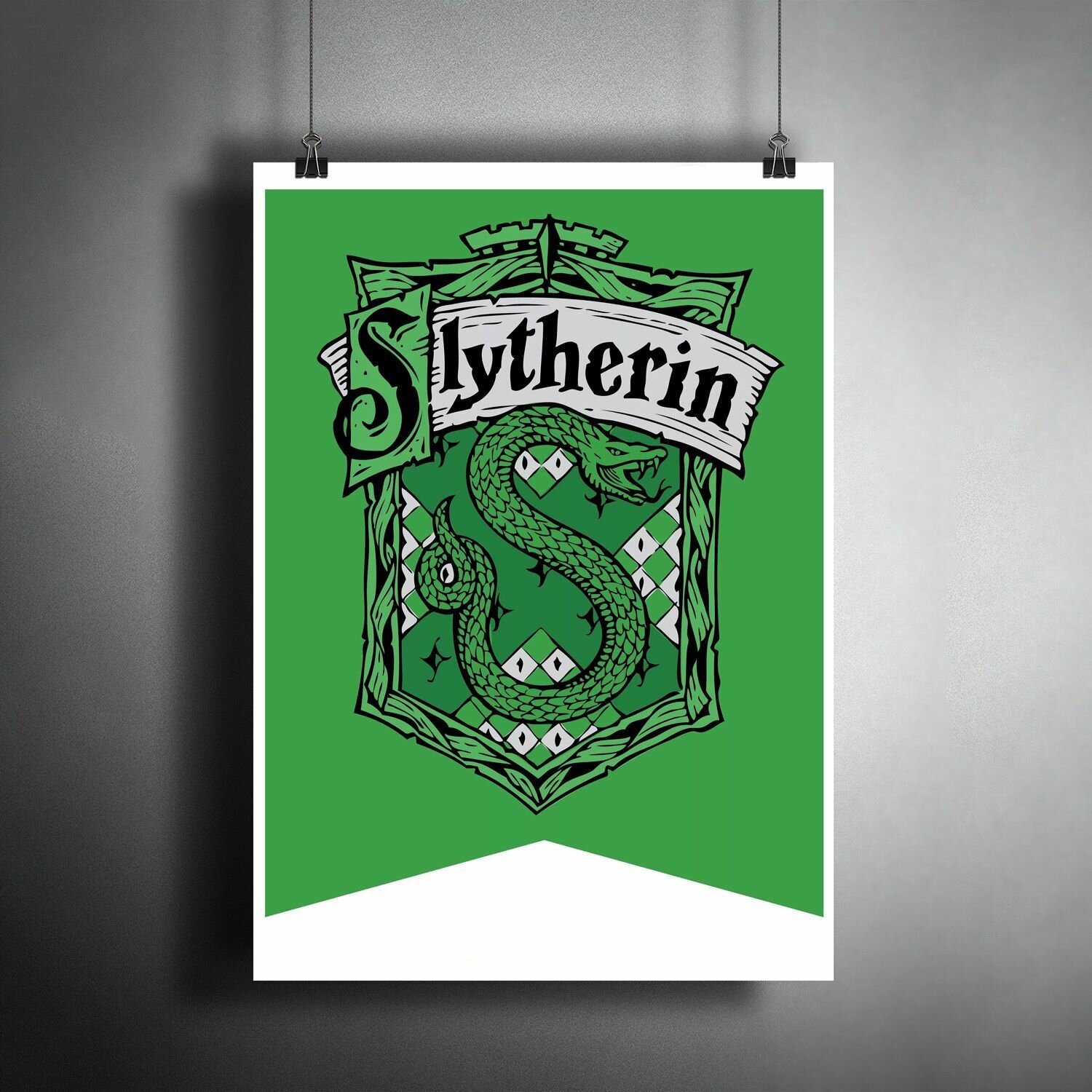 Постер Harry Potter Гарри Поттер Слизерин / Плакат на стену A3 (30 x 42 см)