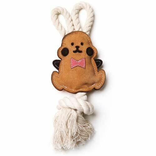 Игрушка для собак Japan Premium Pet в виде зайца для коррекции поведения и массажа десен. Супер кожаная