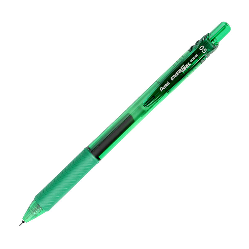 Pentel 0.5mm Retractable Gel Pen, Colorful Quick-Drying Pen, Financial Exam Needle-Tip Signing Pen BLN105-D, Green, Single Pen