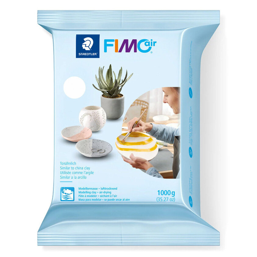 Глина полимерная для лепки Fimo Air, самозатвердевающая, 1000 гр, белый.