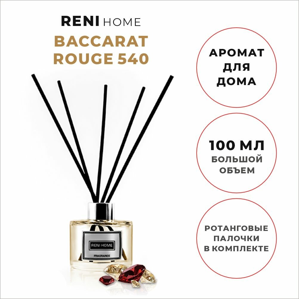 Ароматический диффузор RENI HOME 25 / BACCARAT ROUGE 540 (аромат для дома), 100 мл