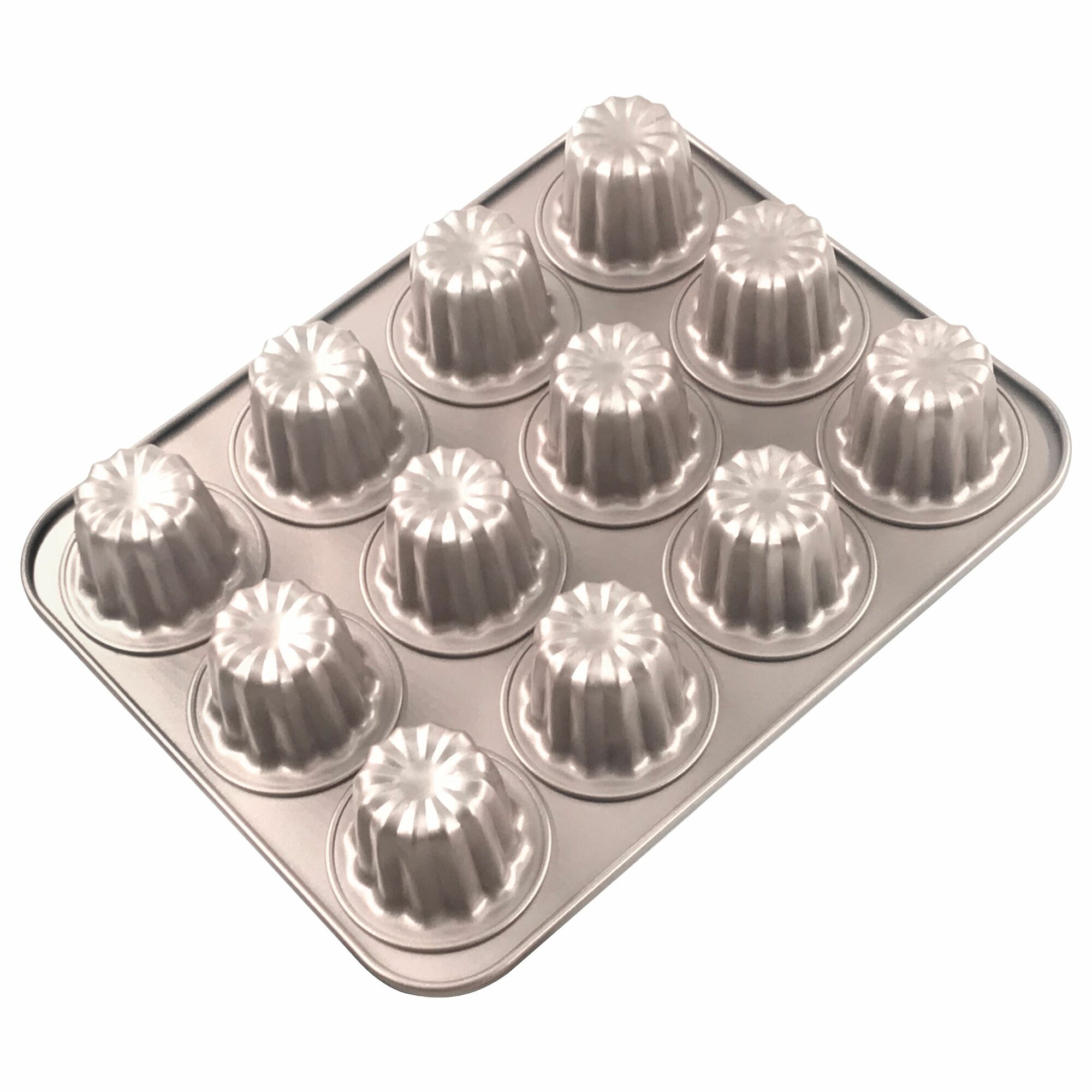 Форма для канеле Бордо предназначена для выпечки канелес, кексов, желе, маффинов и пирожков. Изготовлена из карбоновой стали с антипригарным покрытием, имеет 12 отделений