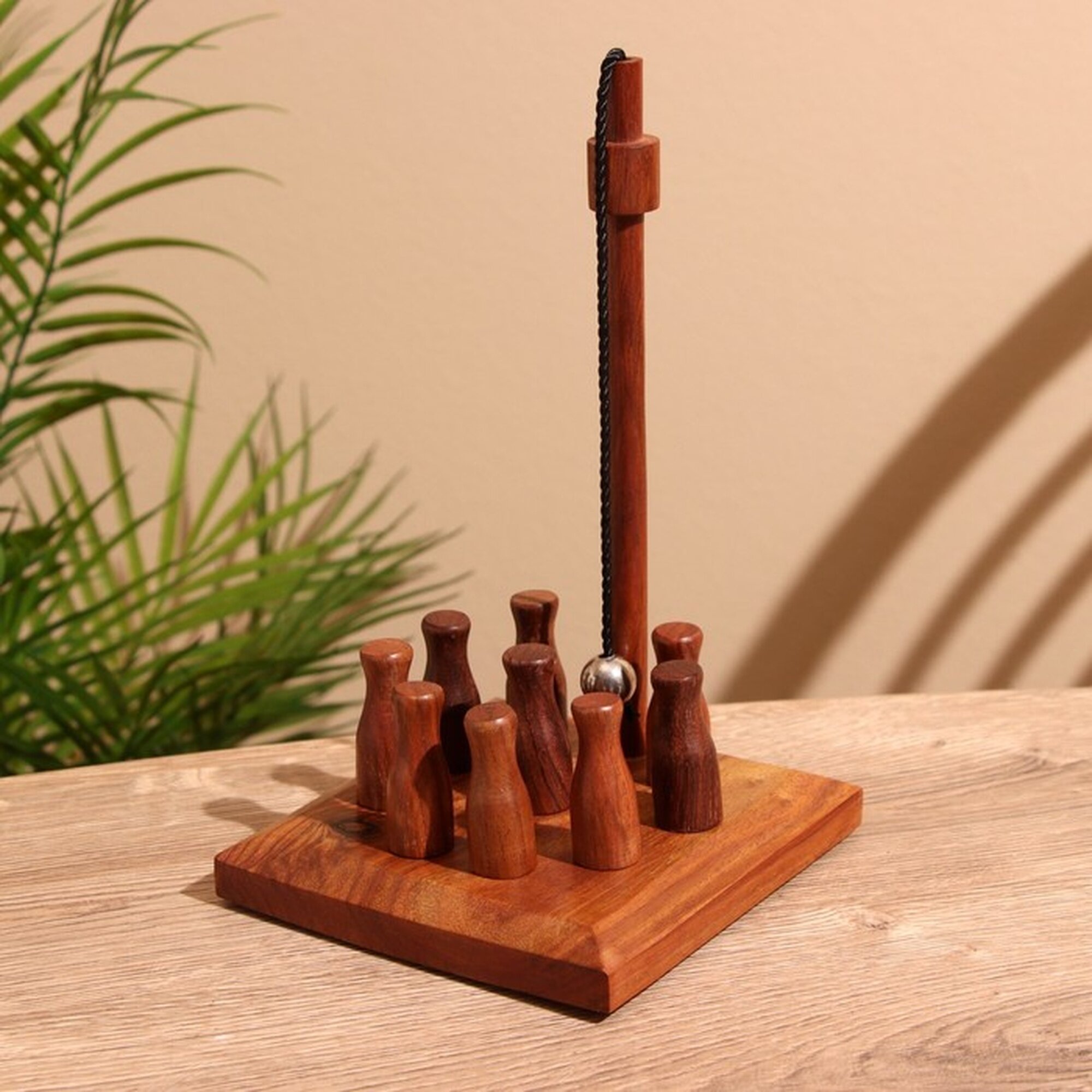 Настольная игра Сима-ленд "Боулинг", дерево, металл, спортивная, 12x12x21 см