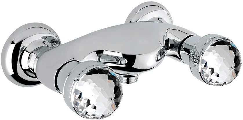 Смеситель для душа Migliore Axo Swarovski 18488 хром, глянцевый, настенный, латунный, без лейки, смеситель для ванны с душем