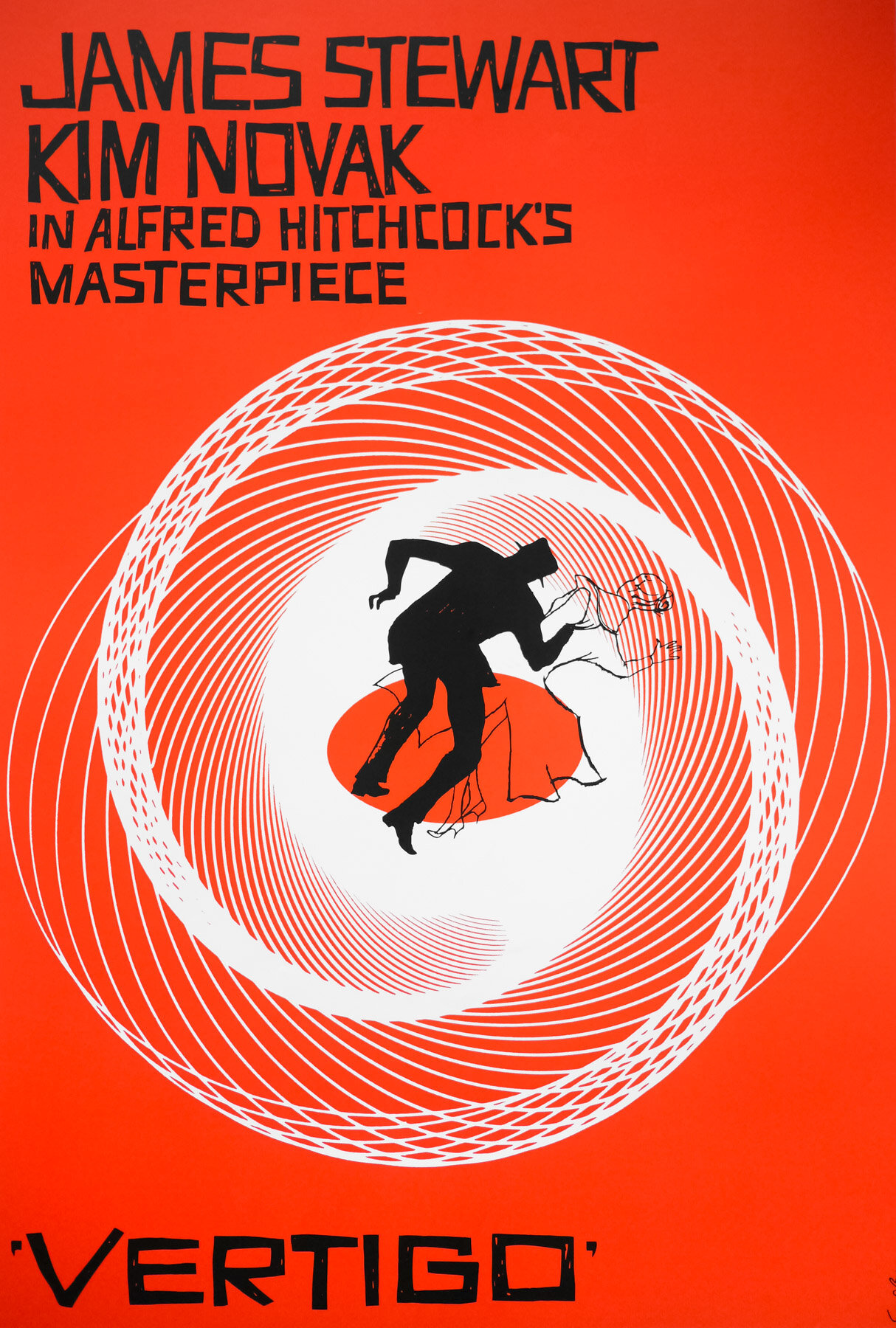 Плакат, постер Vertigo (1958) (Головокружение) на холсте, размер 30х42см