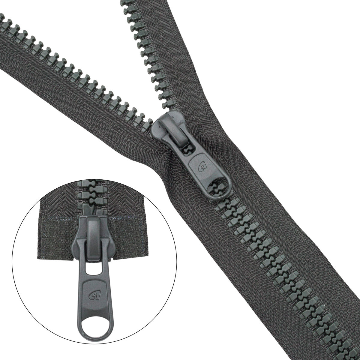 Молния трактор Т8 2 замка 75см (2080) Arta (A315 графит (New)), 5 шт